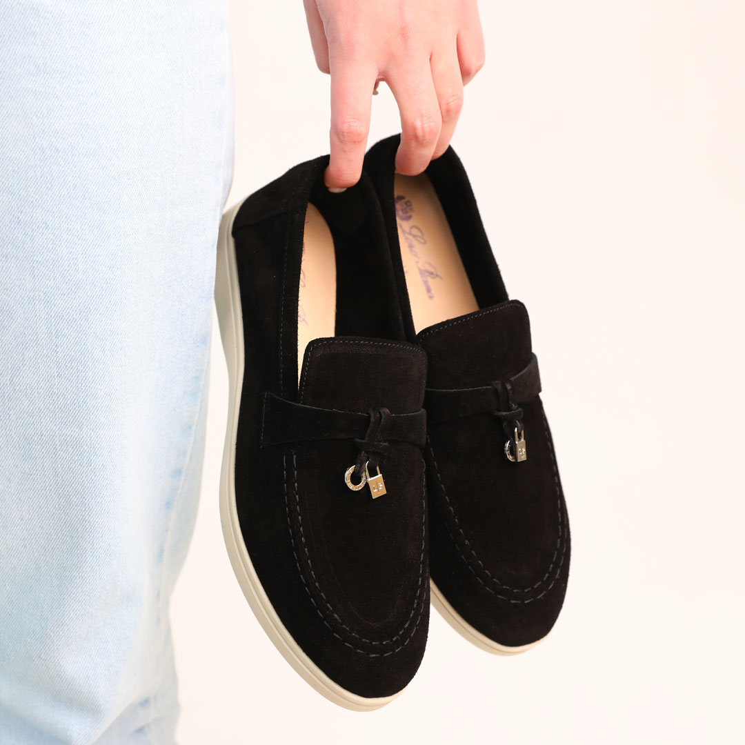 Лофери жіночі замшеві 586477 Чорні 💛 ціна: 1690 грн.💙 Купити у Києві